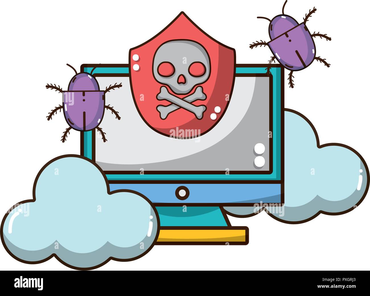 cybersecurity threat cartoon Stock Vector Image & Art - Alamy