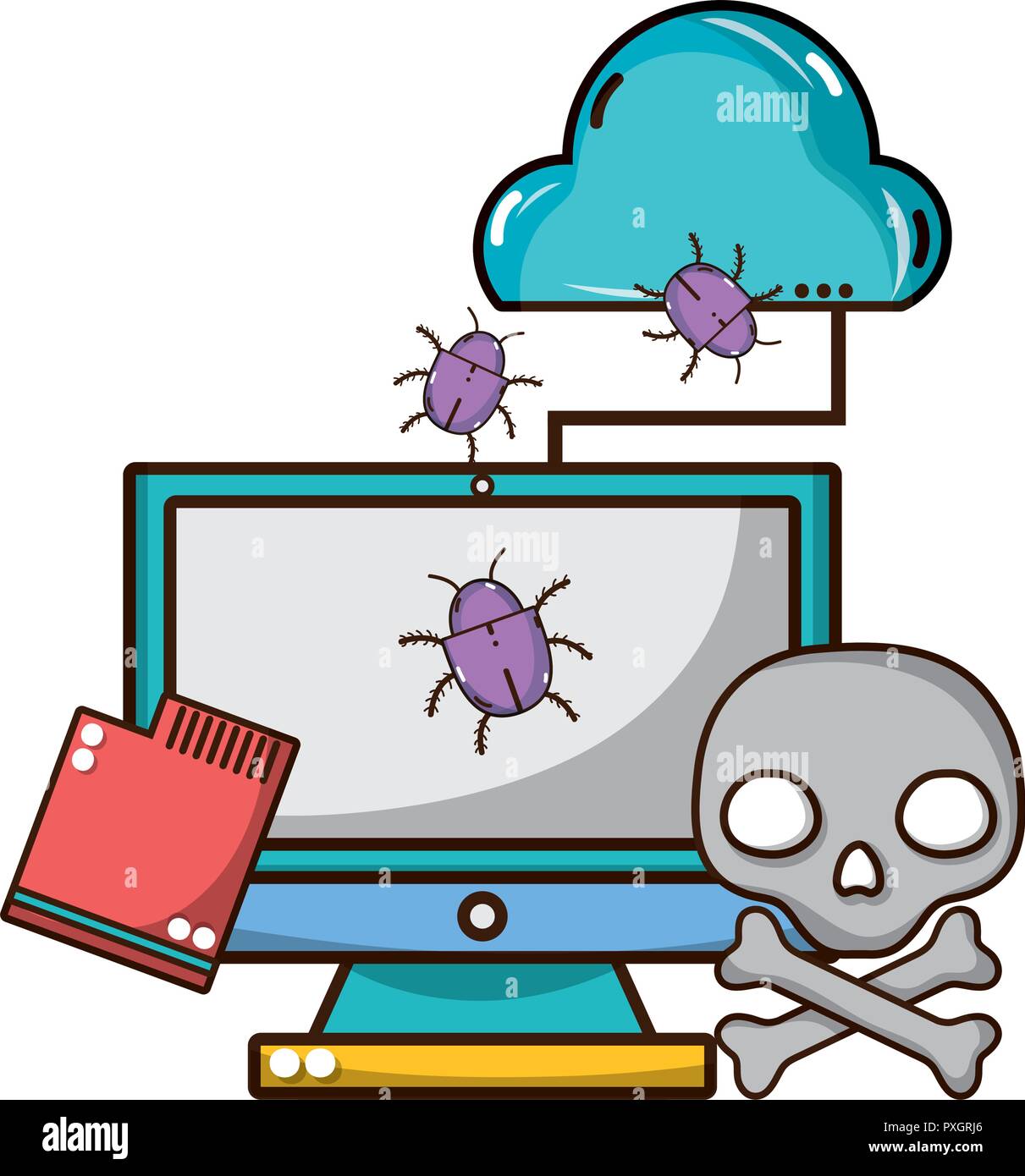 cybersecurity threat cartoon Stock Vector Image & Art - Alamy