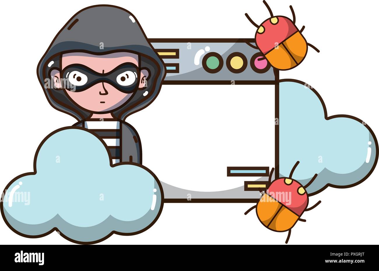 cybersecurity threat cartoon Stock Vector Image & Art - Alamy