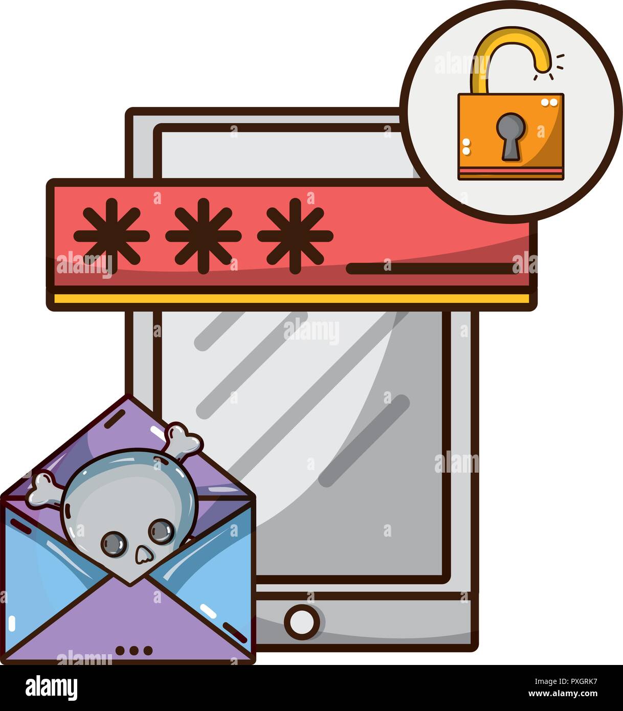 cybersecurity threat cartoon Stock Vector Image & Art - Alamy