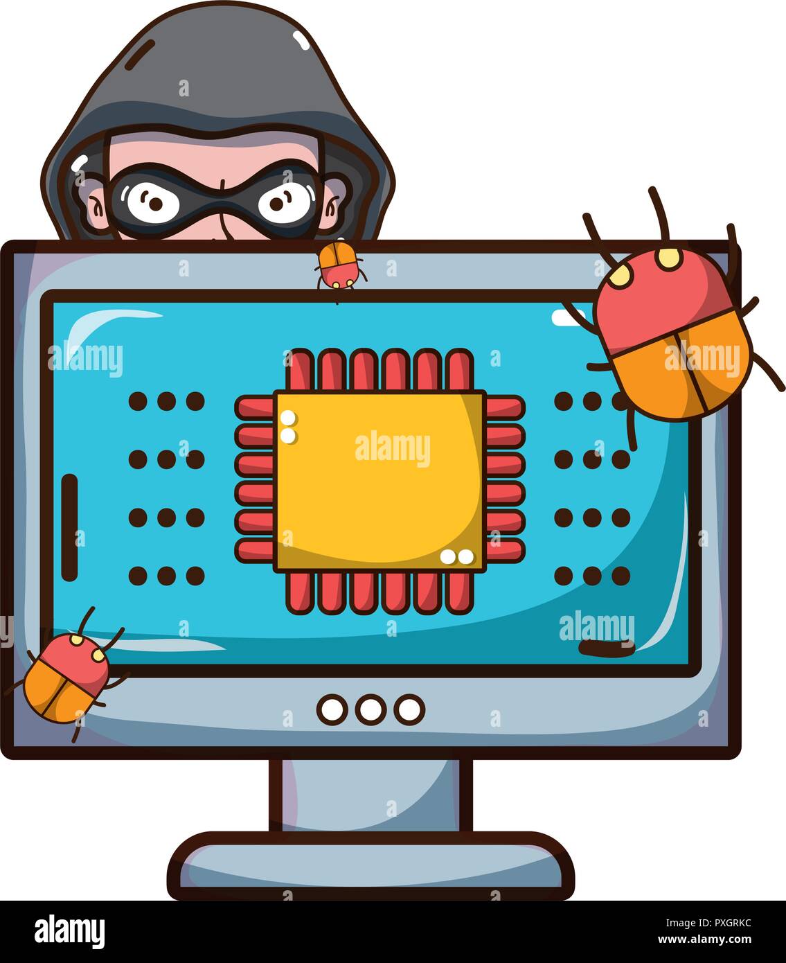 cybersecurity threat cartoon Stock Vector Image & Art - Alamy