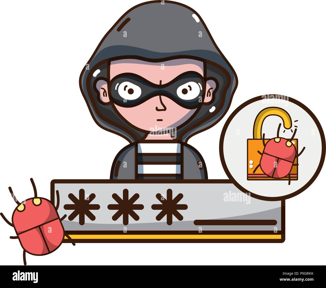 cybersecurity threat cartoon Stock Vector Image & Art - Alamy