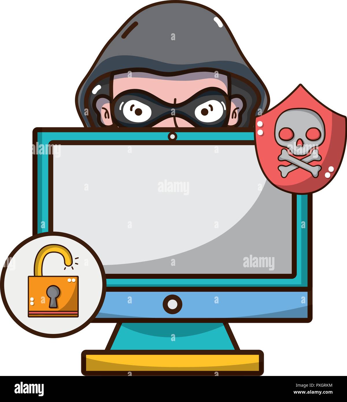 cybersecurity threat cartoon Stock Vector Image & Art - Alamy