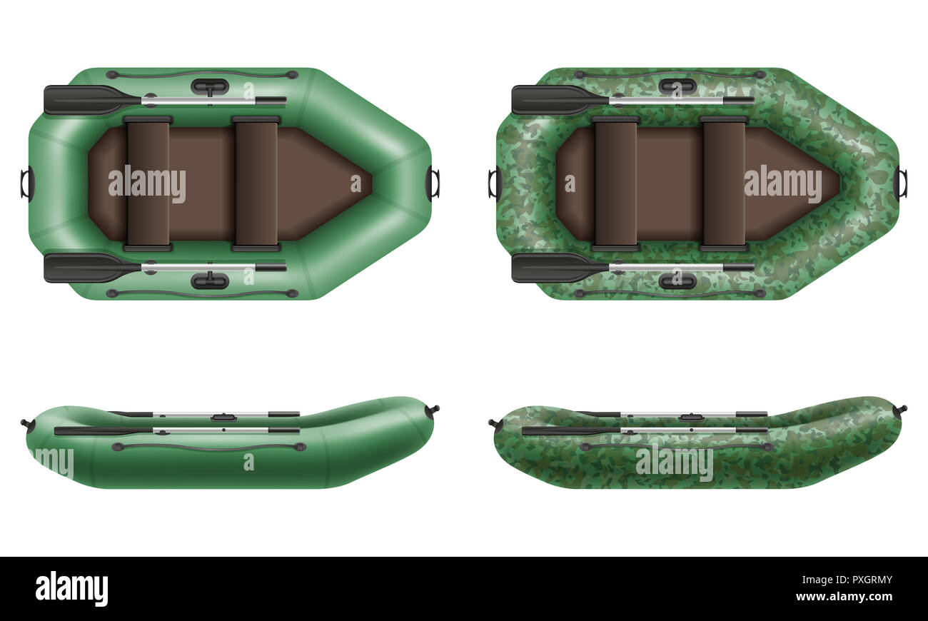 inflatable rubber boat for fishing and tourism vector illustration ...