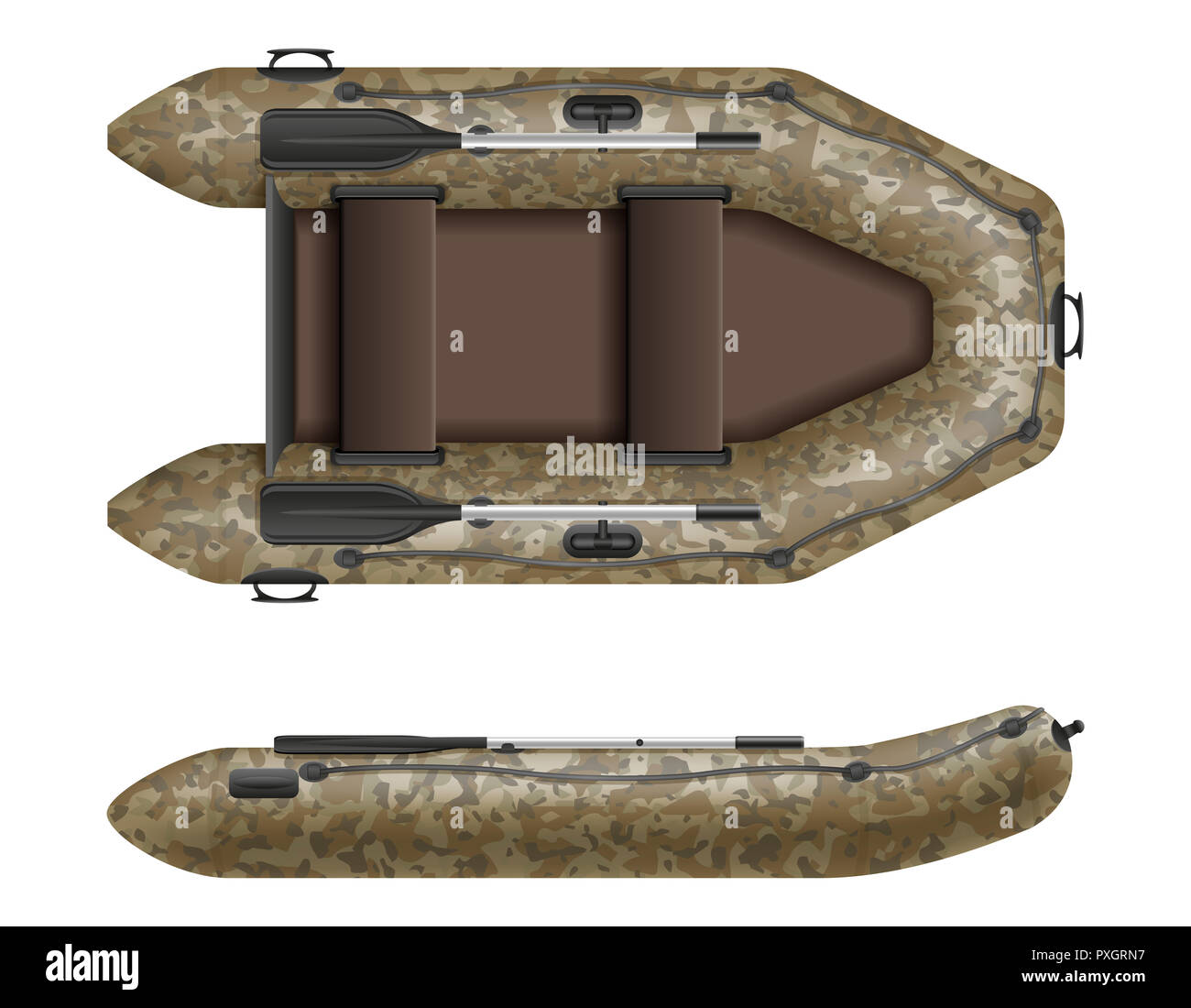 inflatable rubber boat for fishing and tourism vector illustration ...
