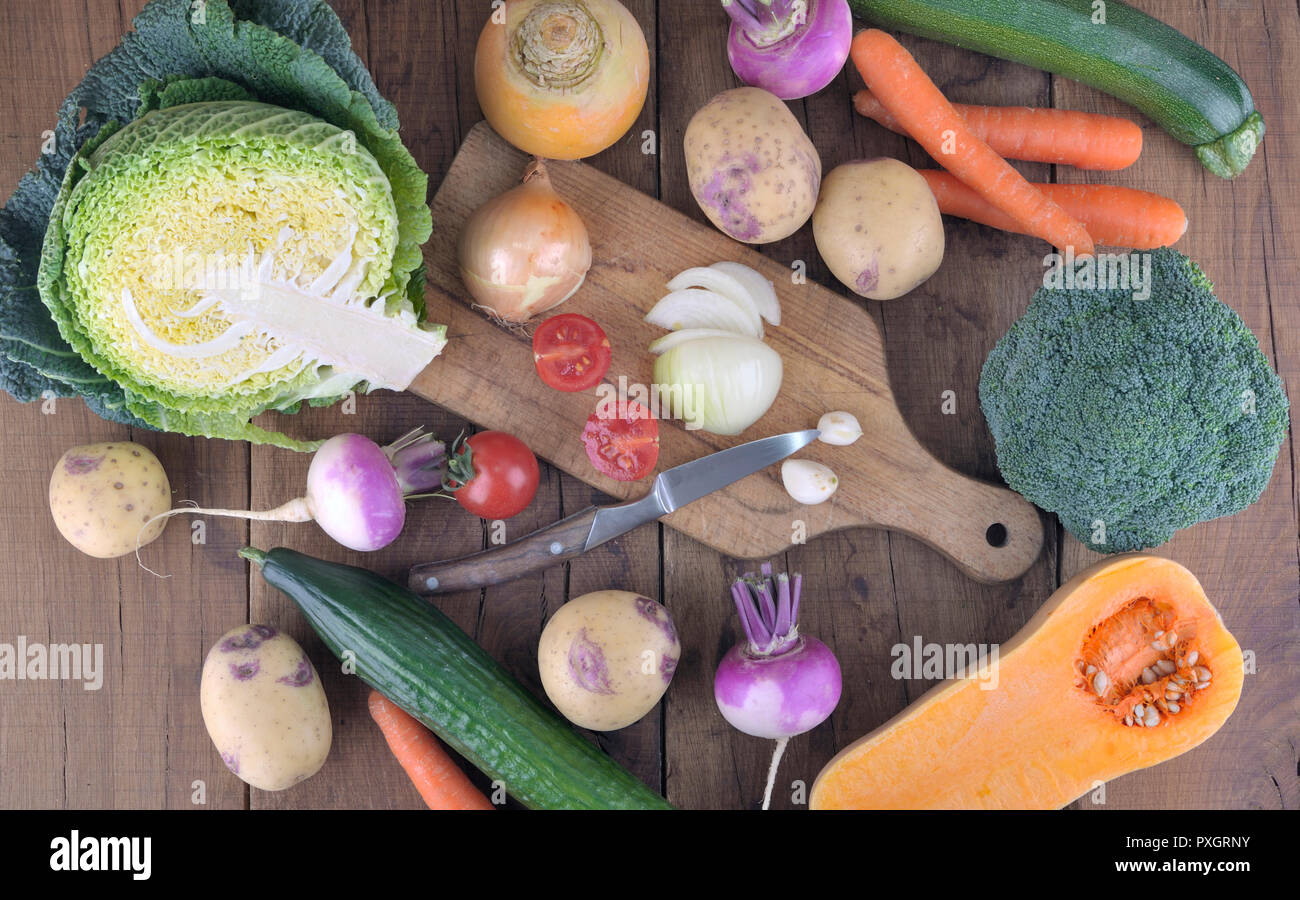 Vegetables ready for cooking hi-res stock photography and images - Alamy