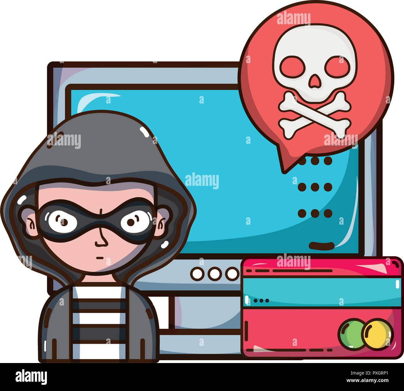 cybersecurity threat cartoon Stock Vector Image & Art - Alamy