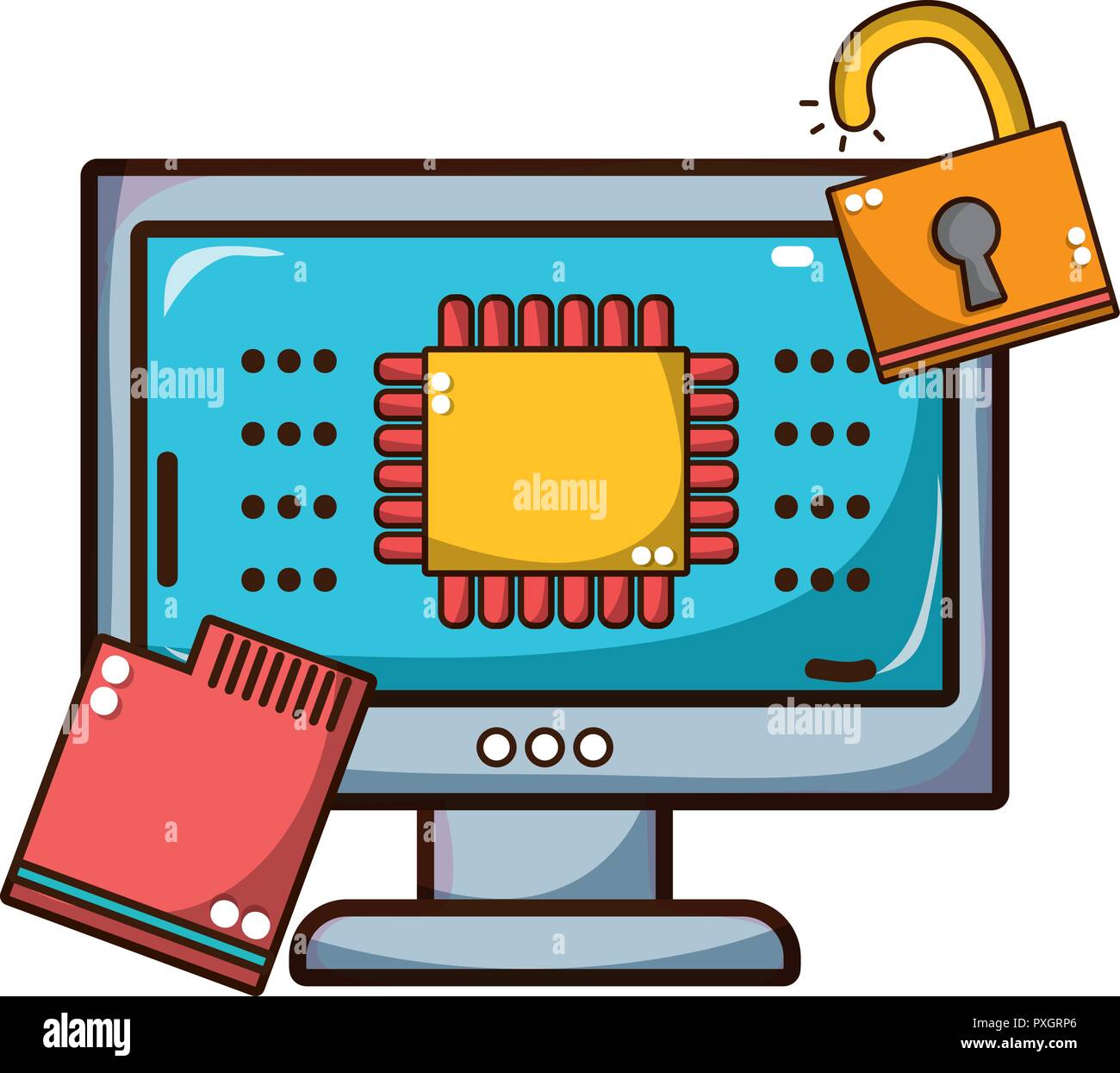 cybersecurity threat cartoon Stock Vector Image & Art - Alamy