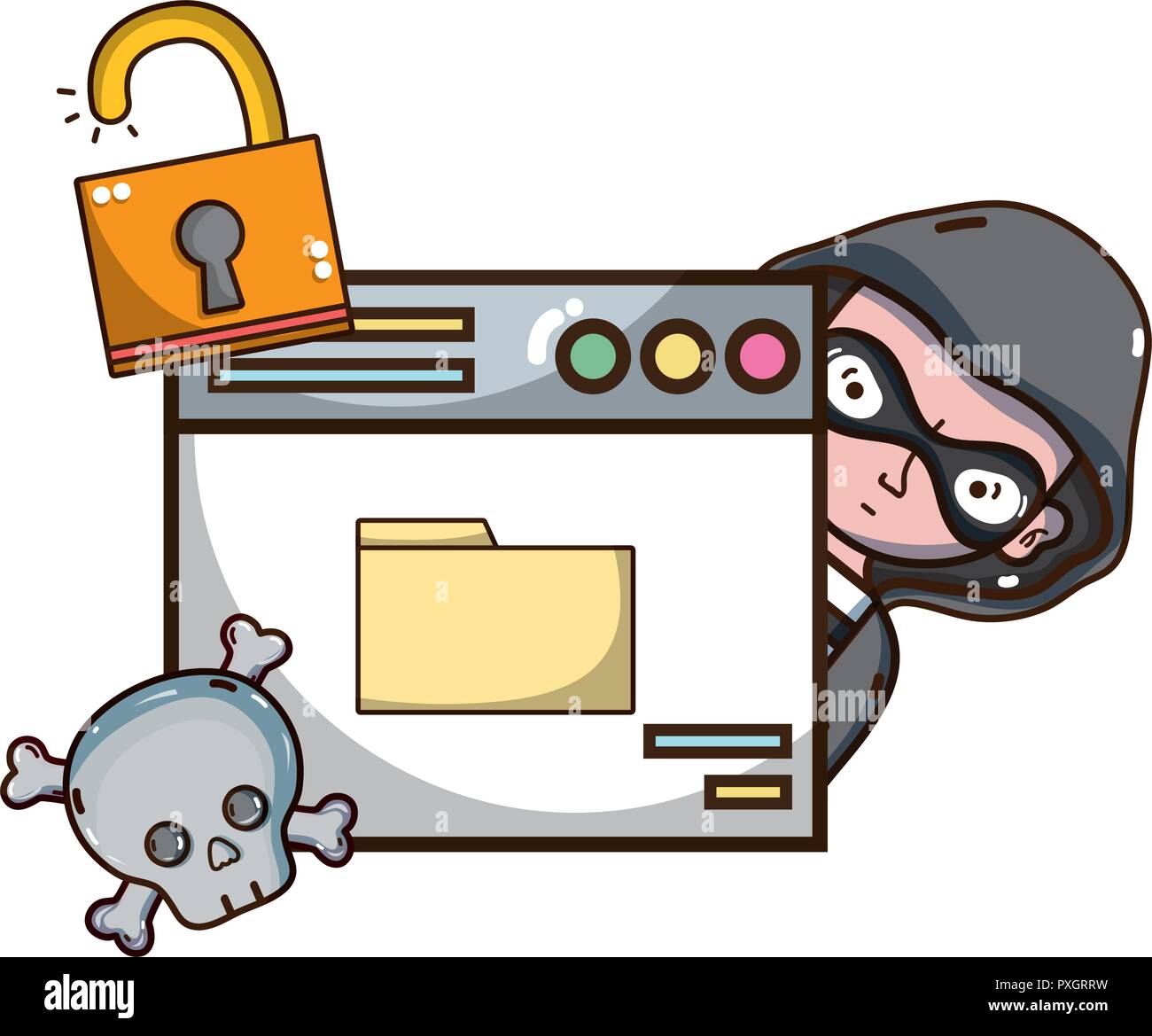cybersecurity threat cartoon Stock Vector Image & Art - Alamy