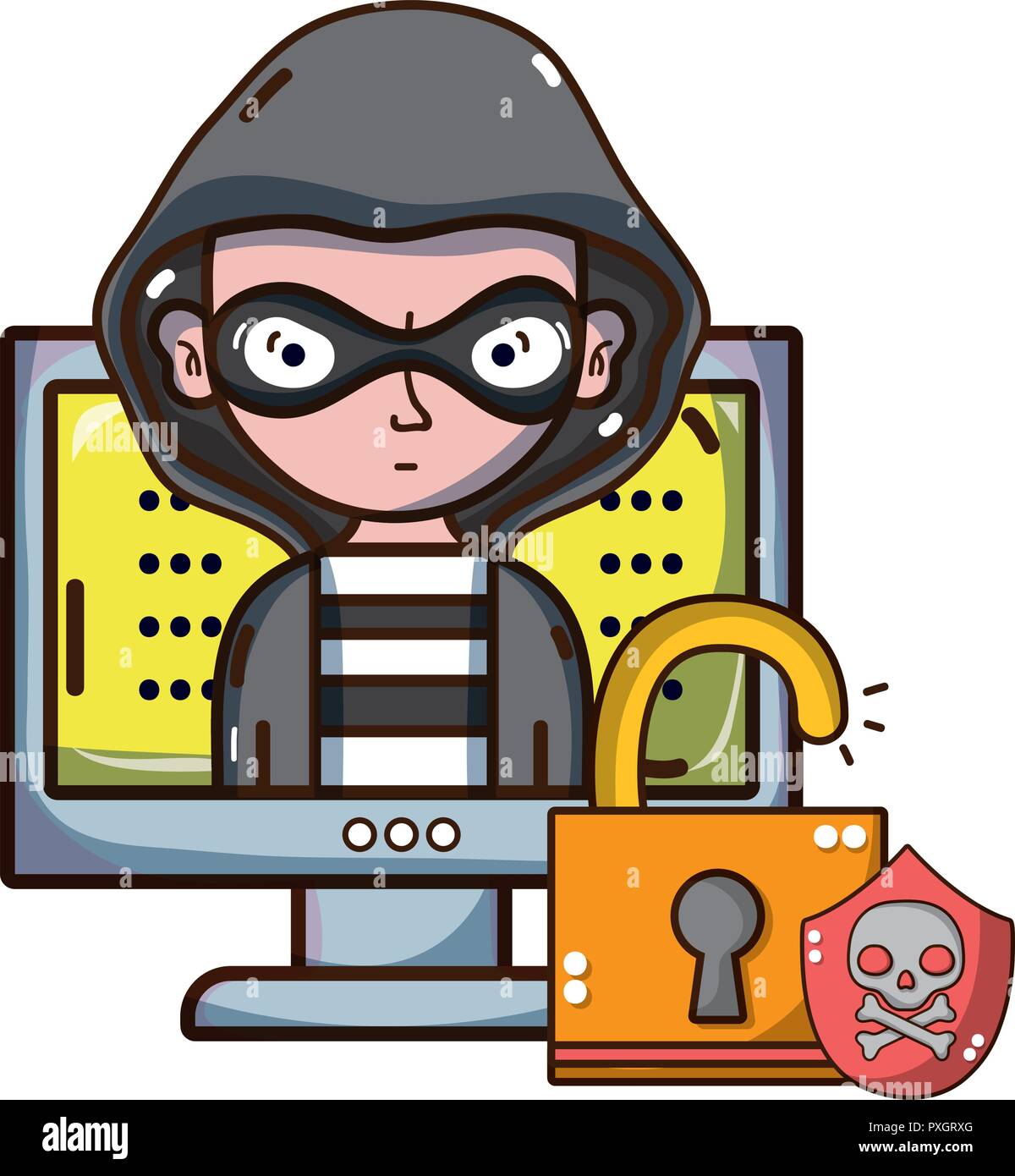cybersecurity threat cartoons Stock Vector Image & Art - Alamy