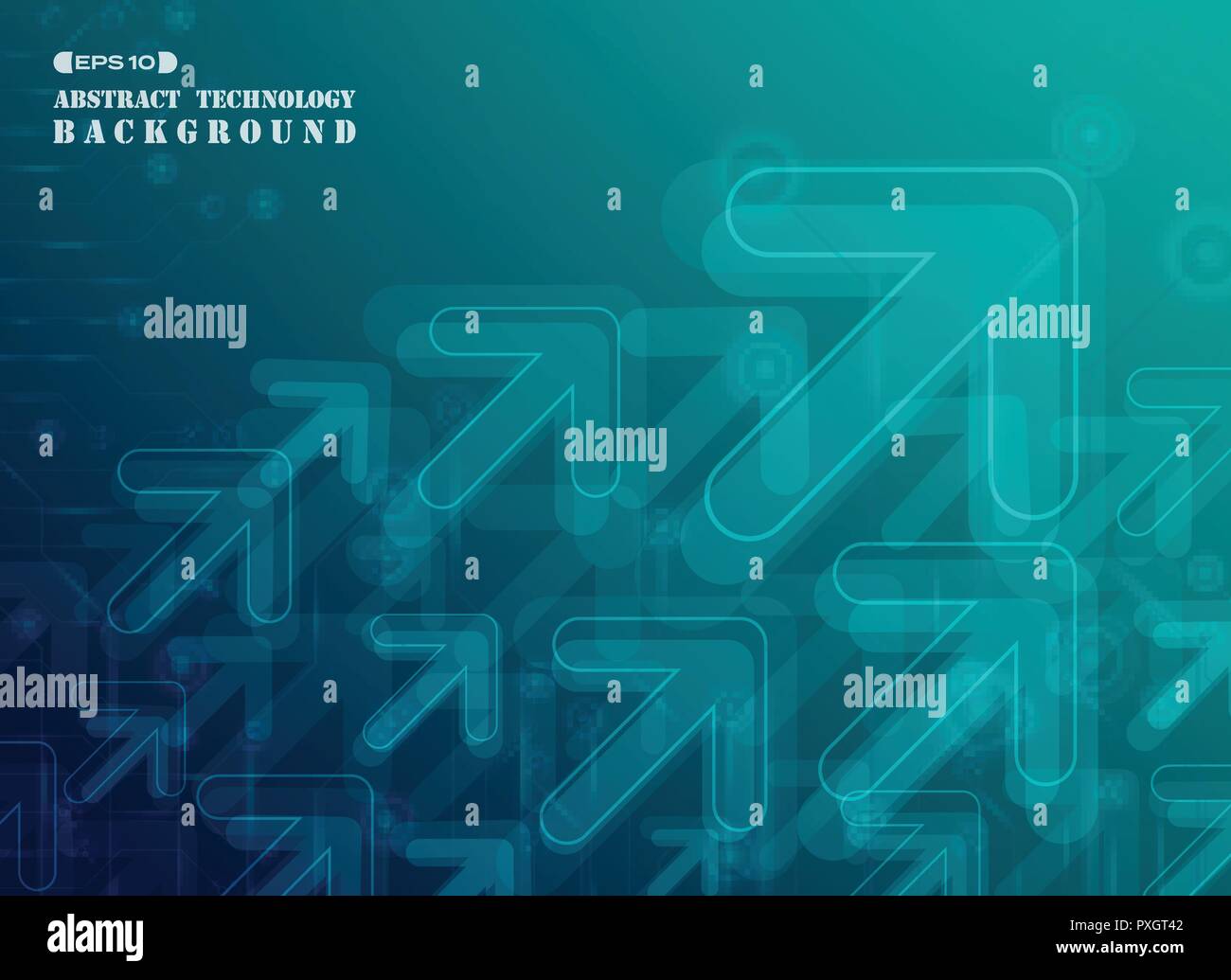 Blue gradient futuristic business growth background, illustration ...