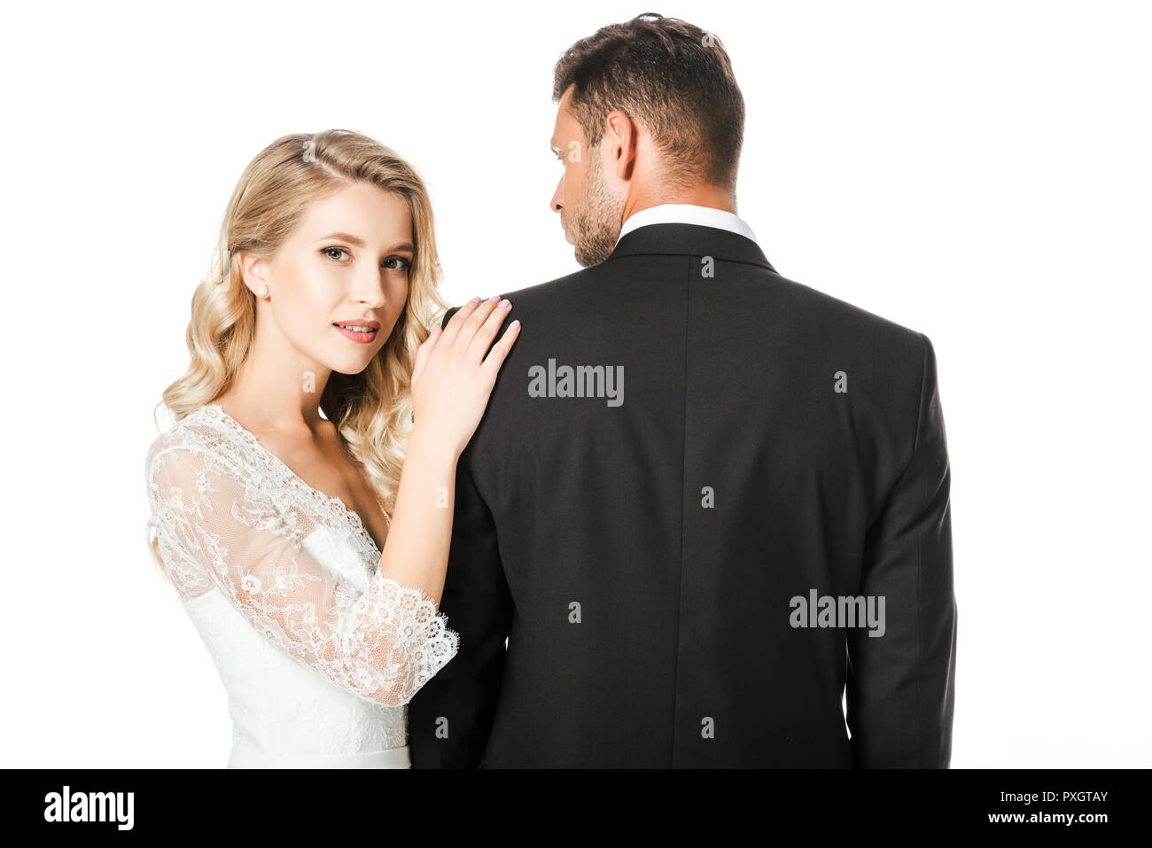 Bride leaning on shoulder hi-res stock photography and images - Alamy