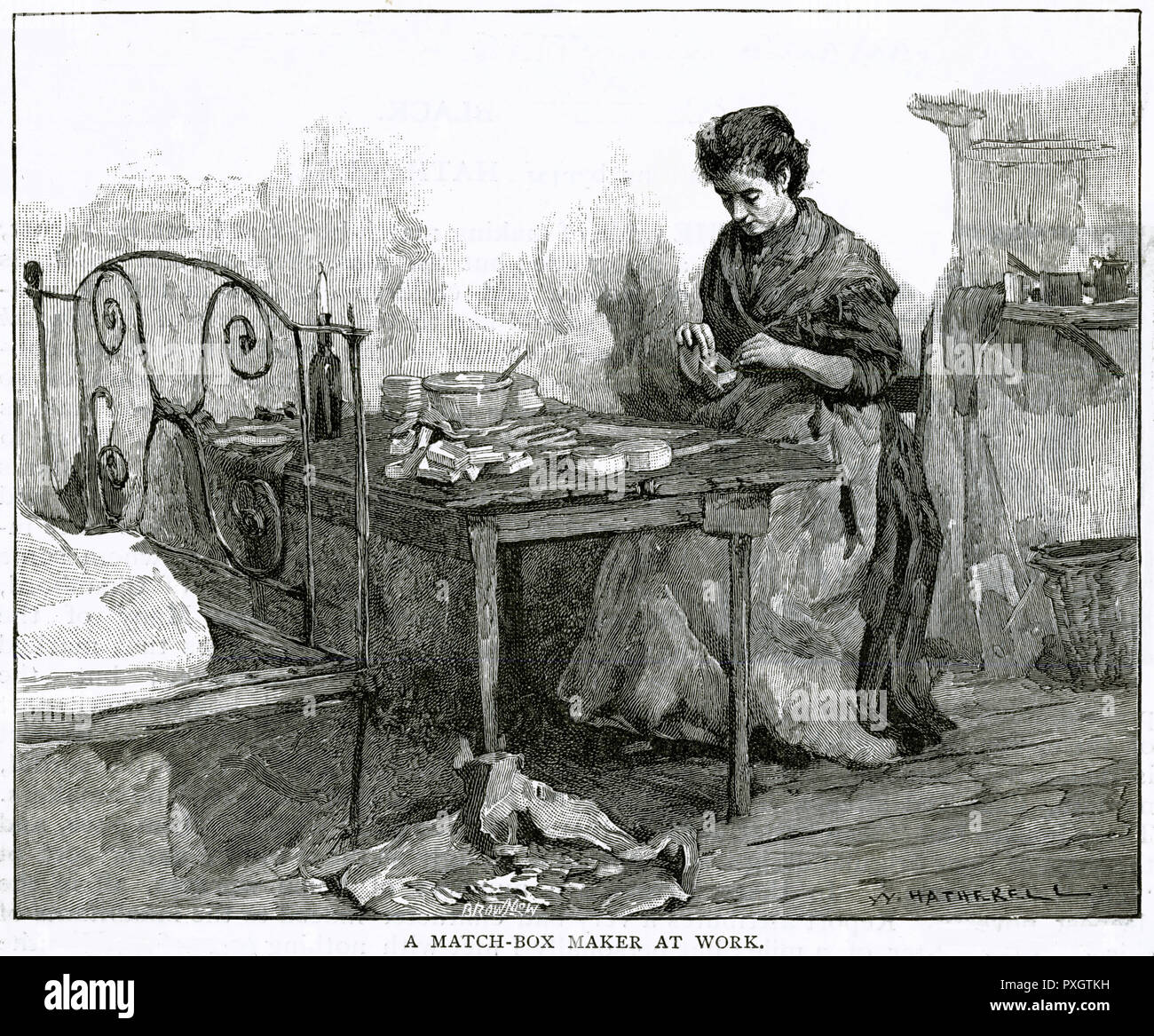 Matchbox making, London 1890 Stock Photo - Alamy