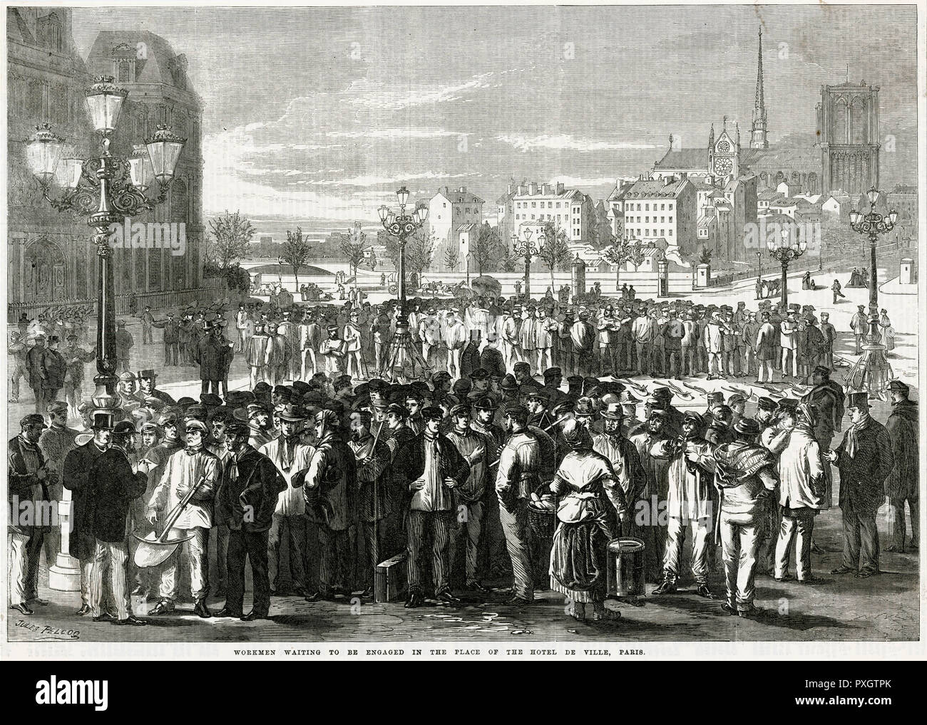 WORKMEN WAITING FOR JOBS Stock Photo - Alamy