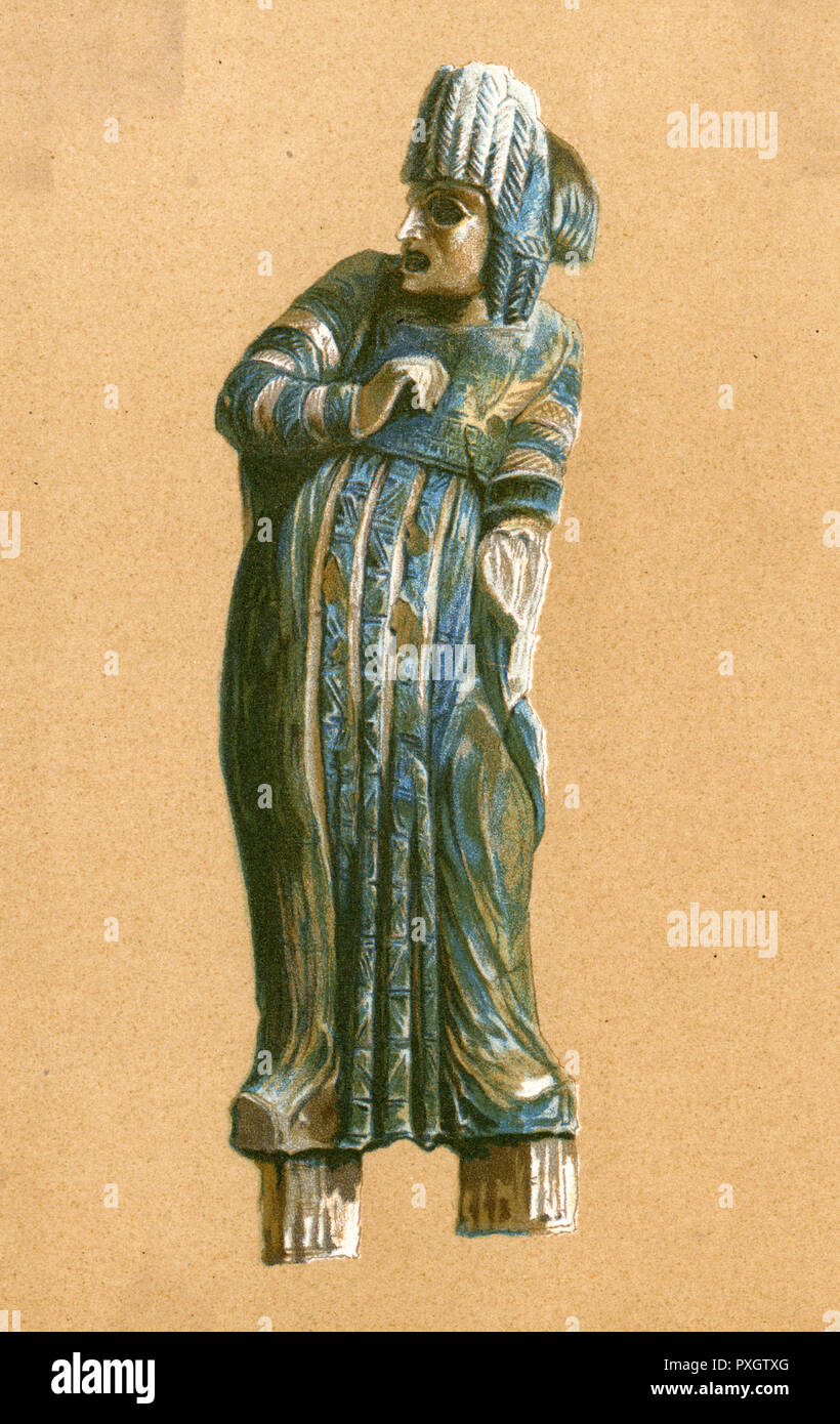 A tragic actor, wearing a traditional mask to express the appropriate ...