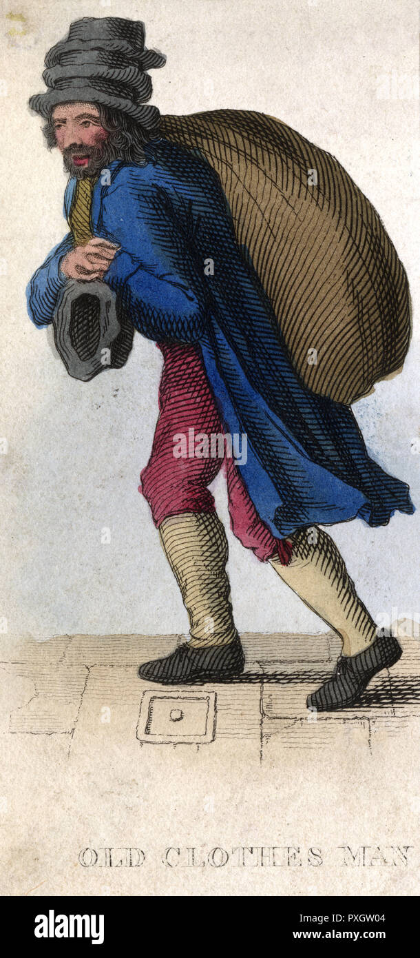 OLD CLOTHES MAN C1825 Stock Photo - Alamy