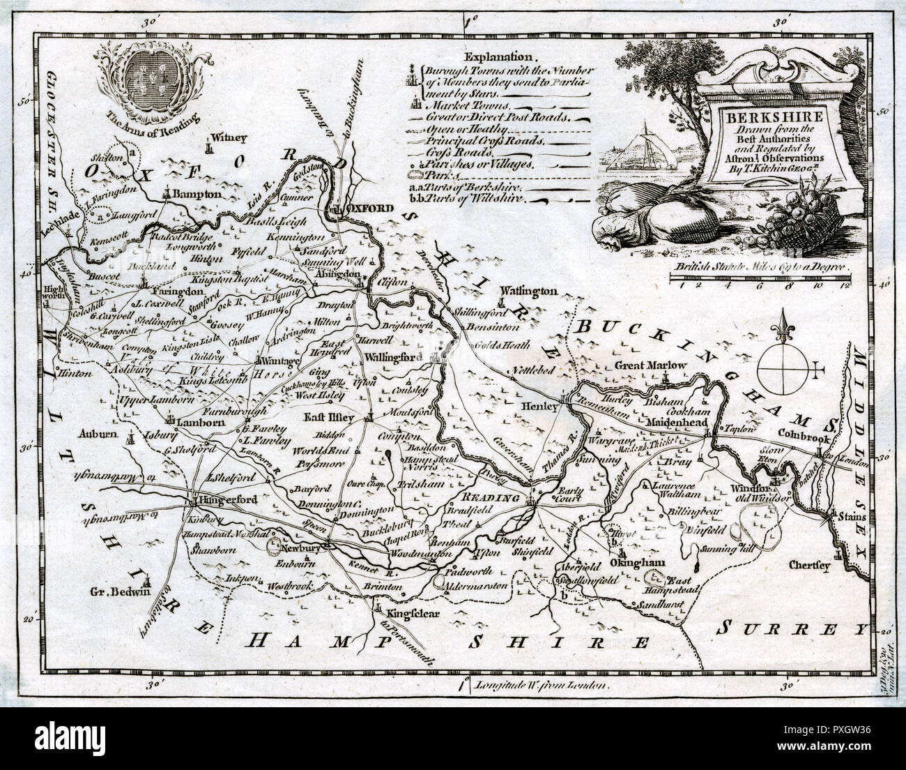 Berkshire map hi-res stock photography and images - Alamy