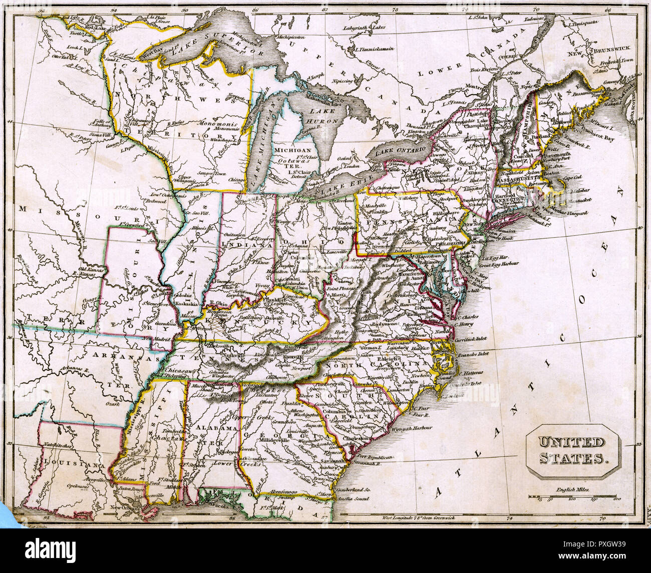 Map of america hi-res stock photography and images - Alamy