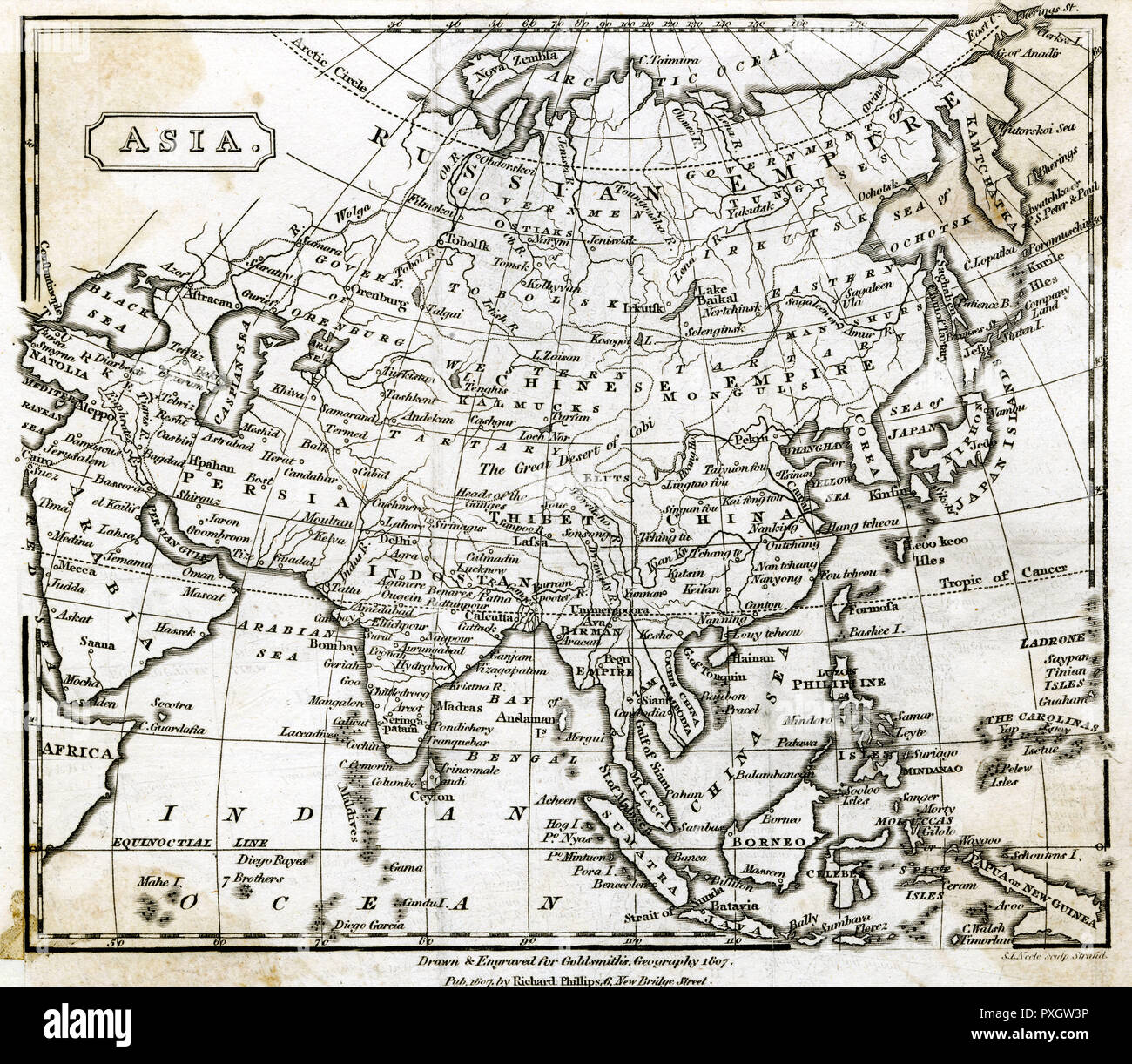 Map of the asia hi-res stock photography and images - Alamy