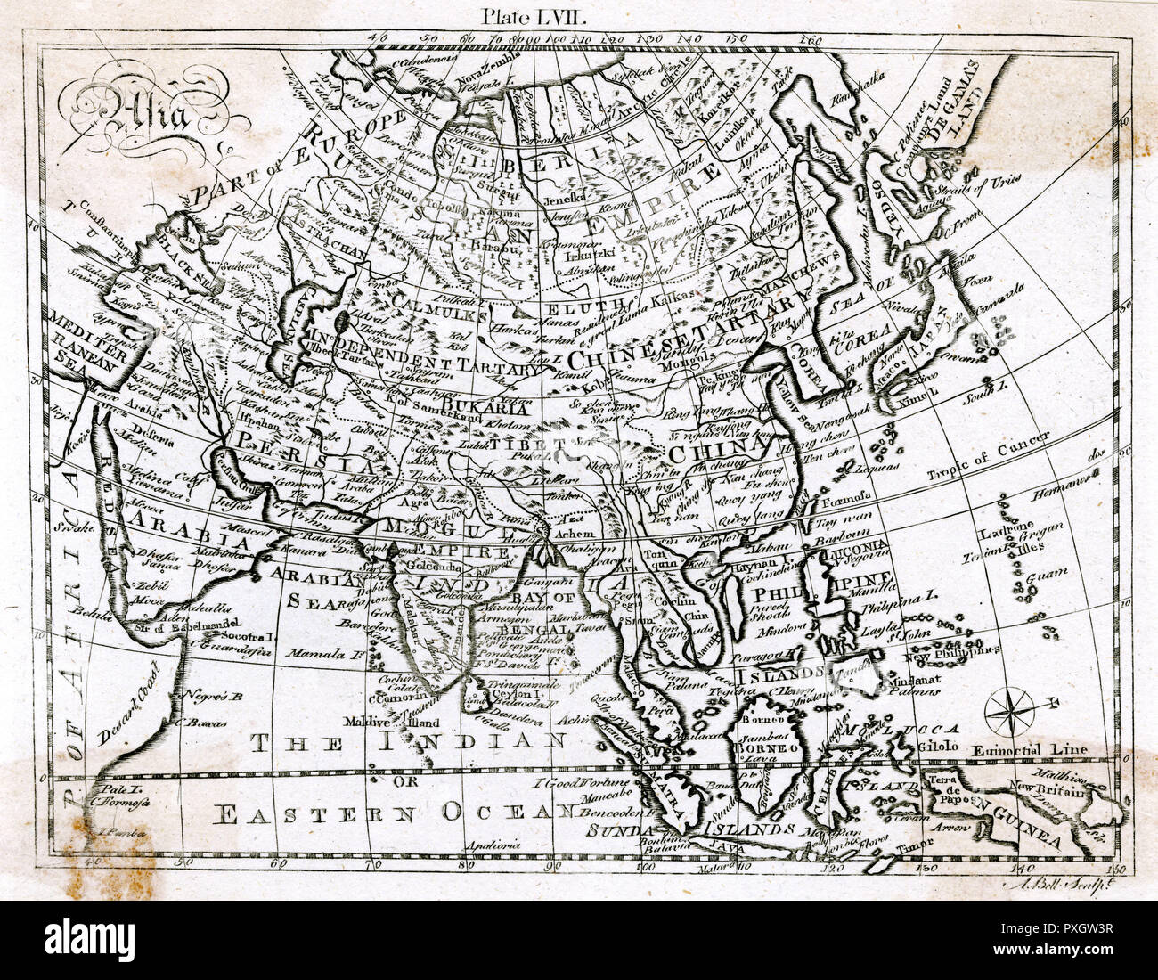 Map of asia map hi-res stock photography and images - Alamy