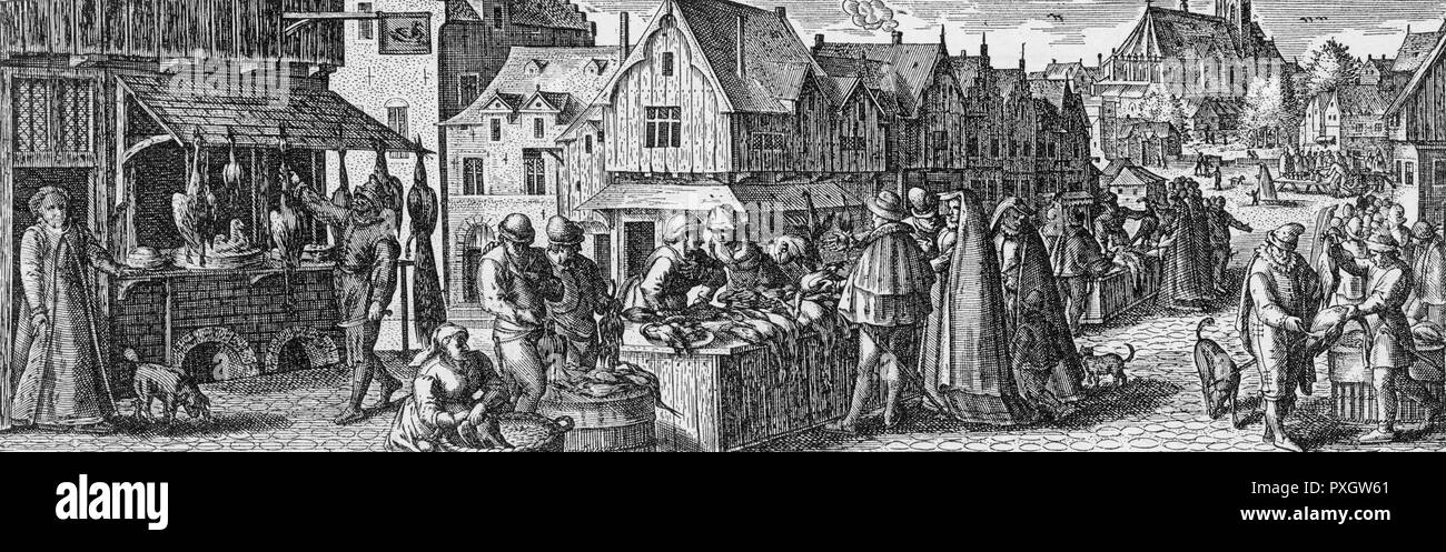 Market traders shoppers Black and White Stock Photos & Images - Alamy