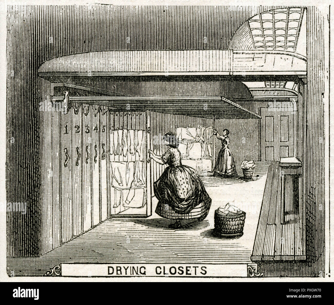 DRYING CLOSET 1866 Stock Photo - Alamy