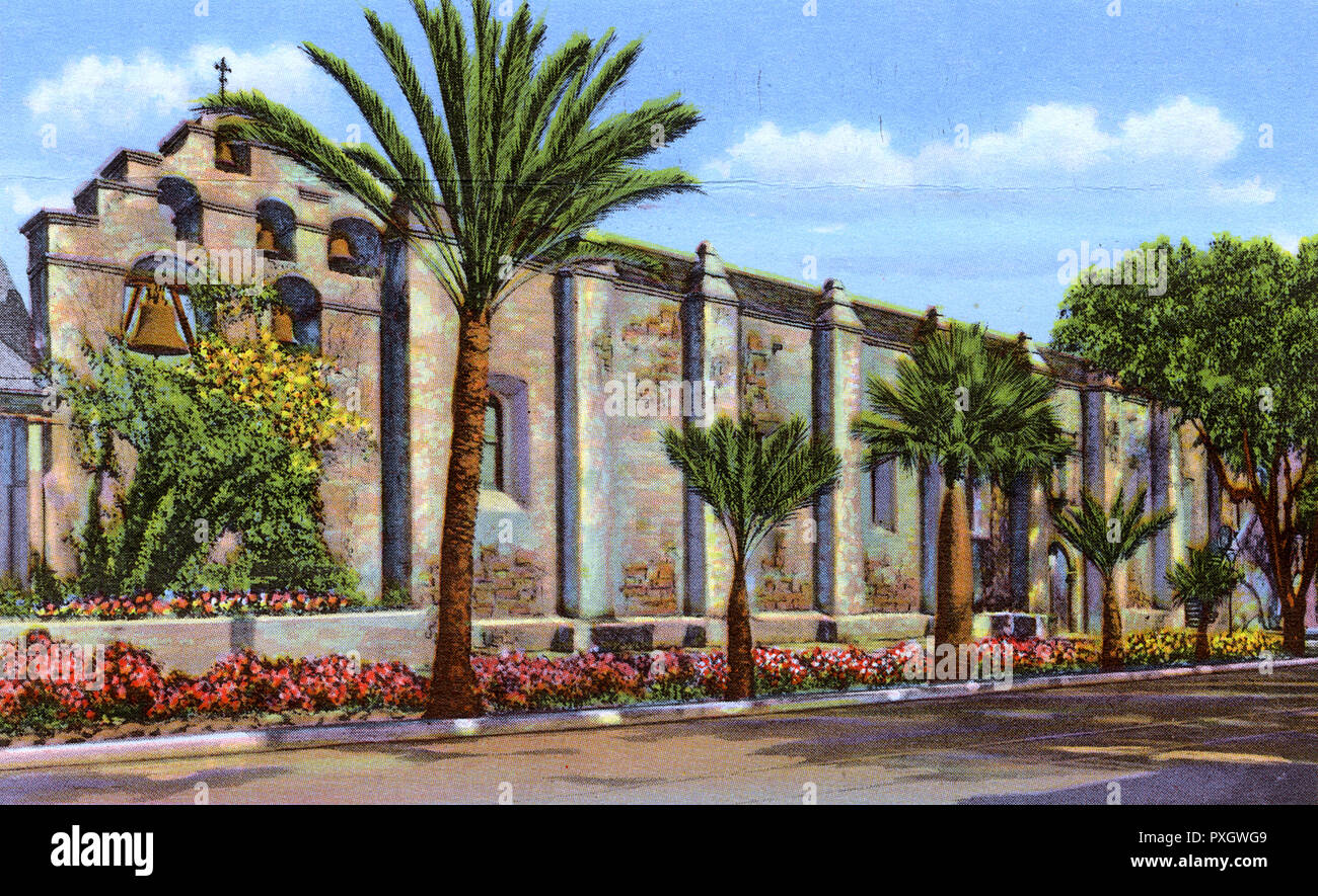 Pasadena, California, USA - Mission San Gabriel Archangel Stock Photo ...