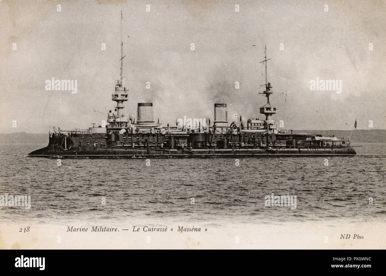 Massena - a pre-dreadnought battleship of the French Navy Stock Photo ...