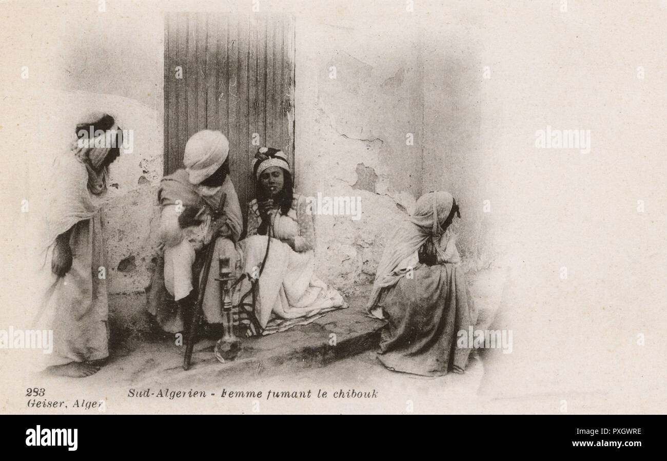 Women smoking a Chibouk Pipe - Southern Algeria Stock Photo - Alamy