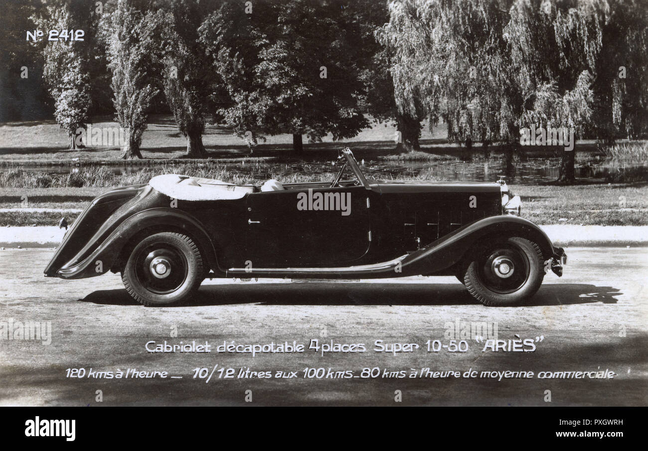 French Cabriolet Aries Super 10/50 Stock Photo - Alamy