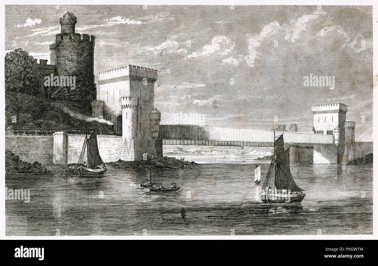 Conwy tubular bridge hi-res stock photography and images - Alamy