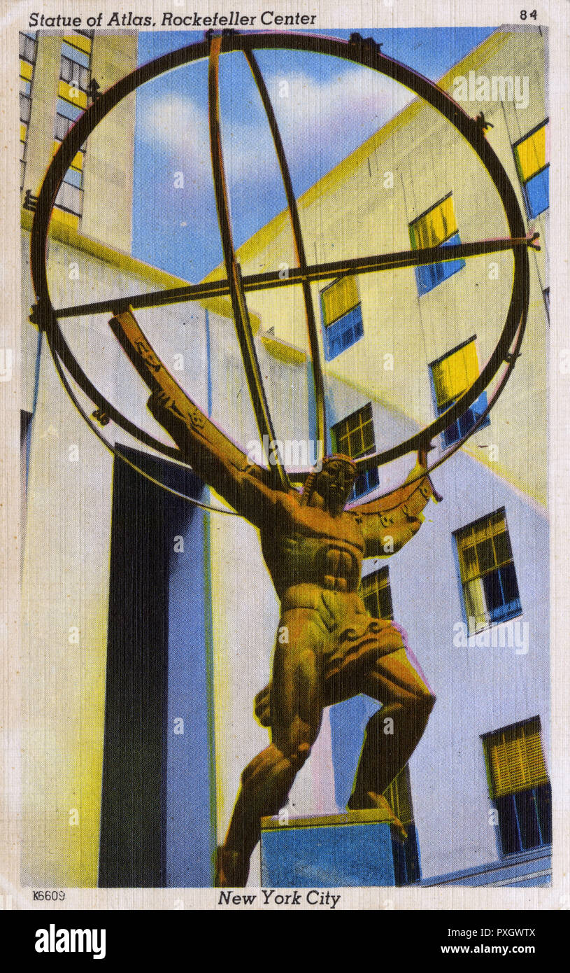 Statue of Atlas - Rockefeller Center - New York, USA Stock Photo - Alamy