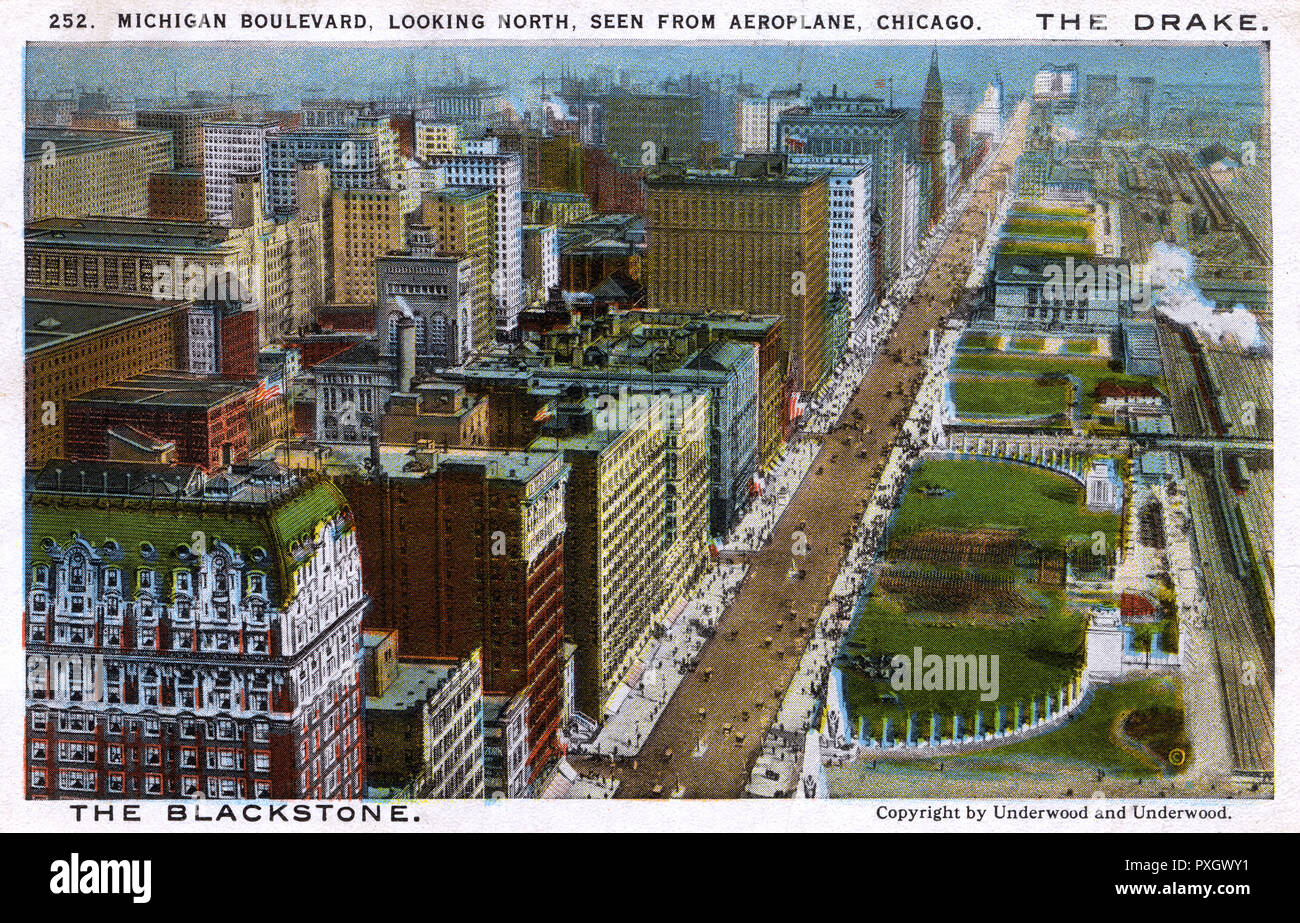 Michigan Boulevard, looking North - Chicago, Illinois, USA Stock Photo ...