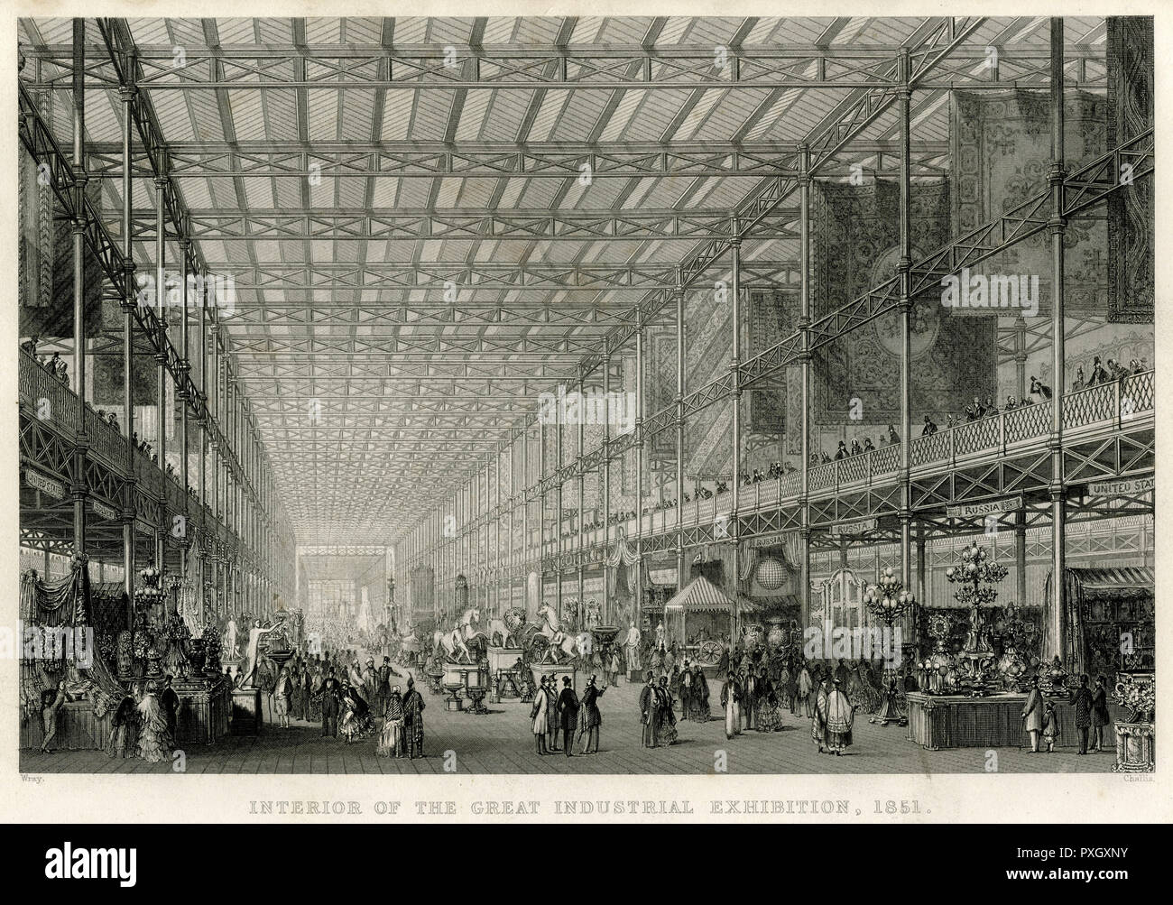 Interior of the Great Industrial Exhibition 1851 Stock Photo - Alamy