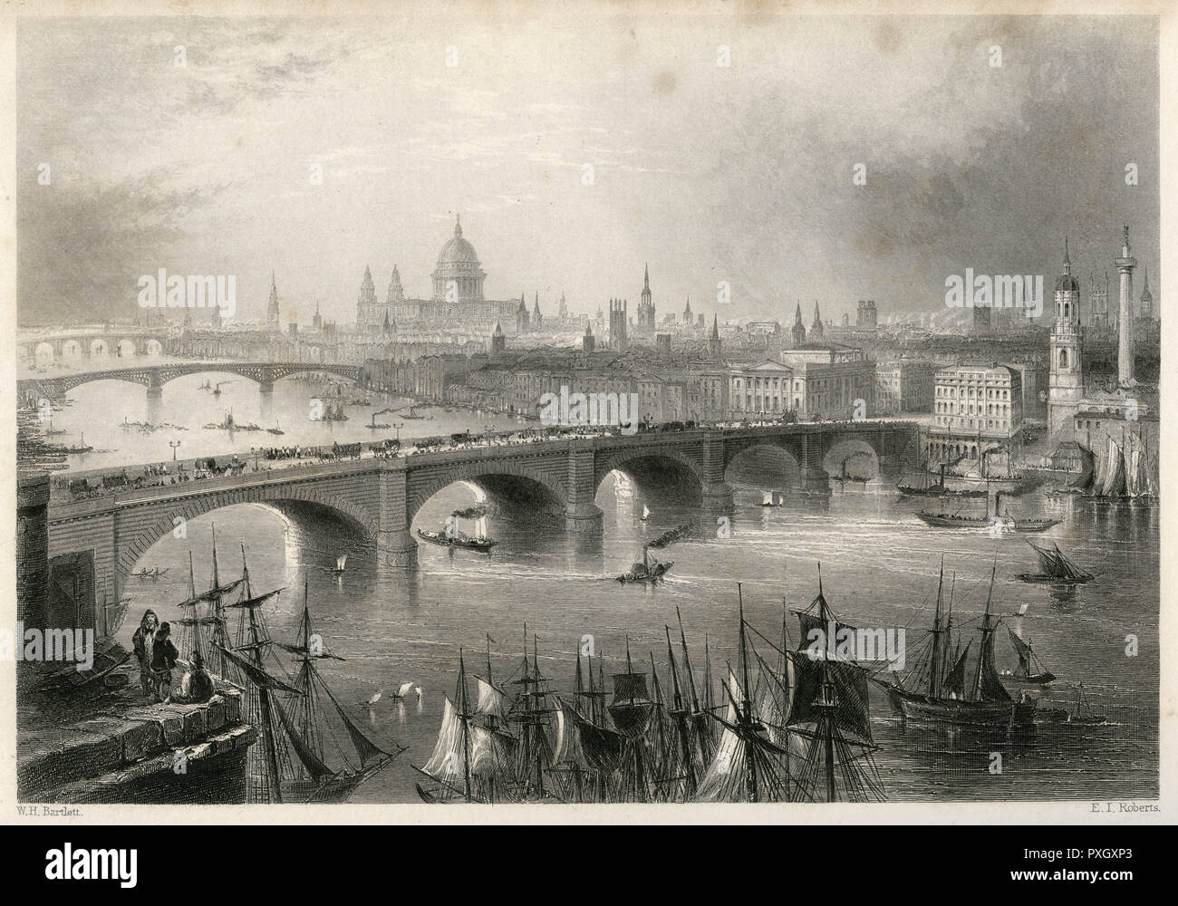 Taken from the Surrey side of the river Thames in 1854 of London ...