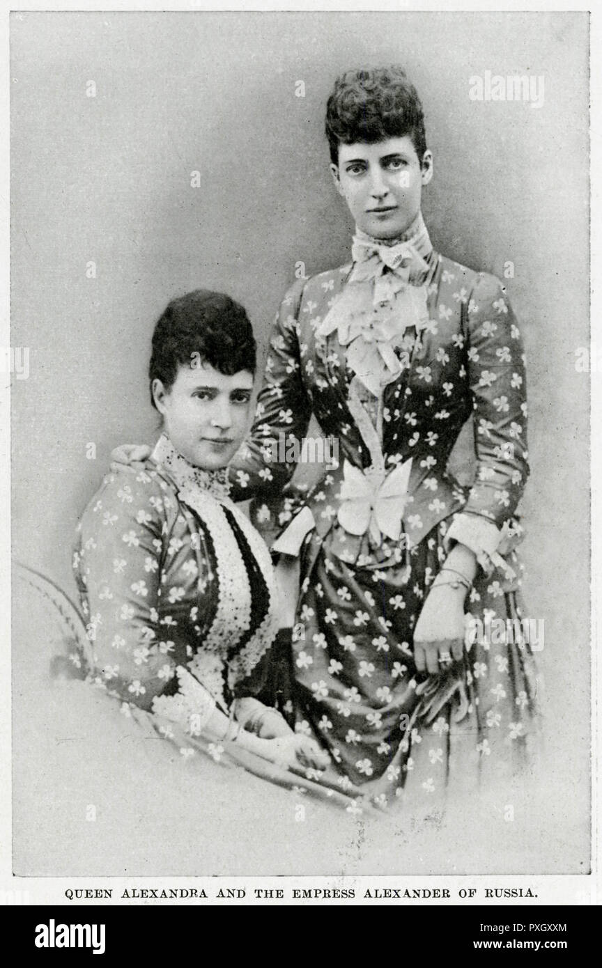 Queen Alexandra with sister Dowager Empress Marie Feodorovna Stock ...