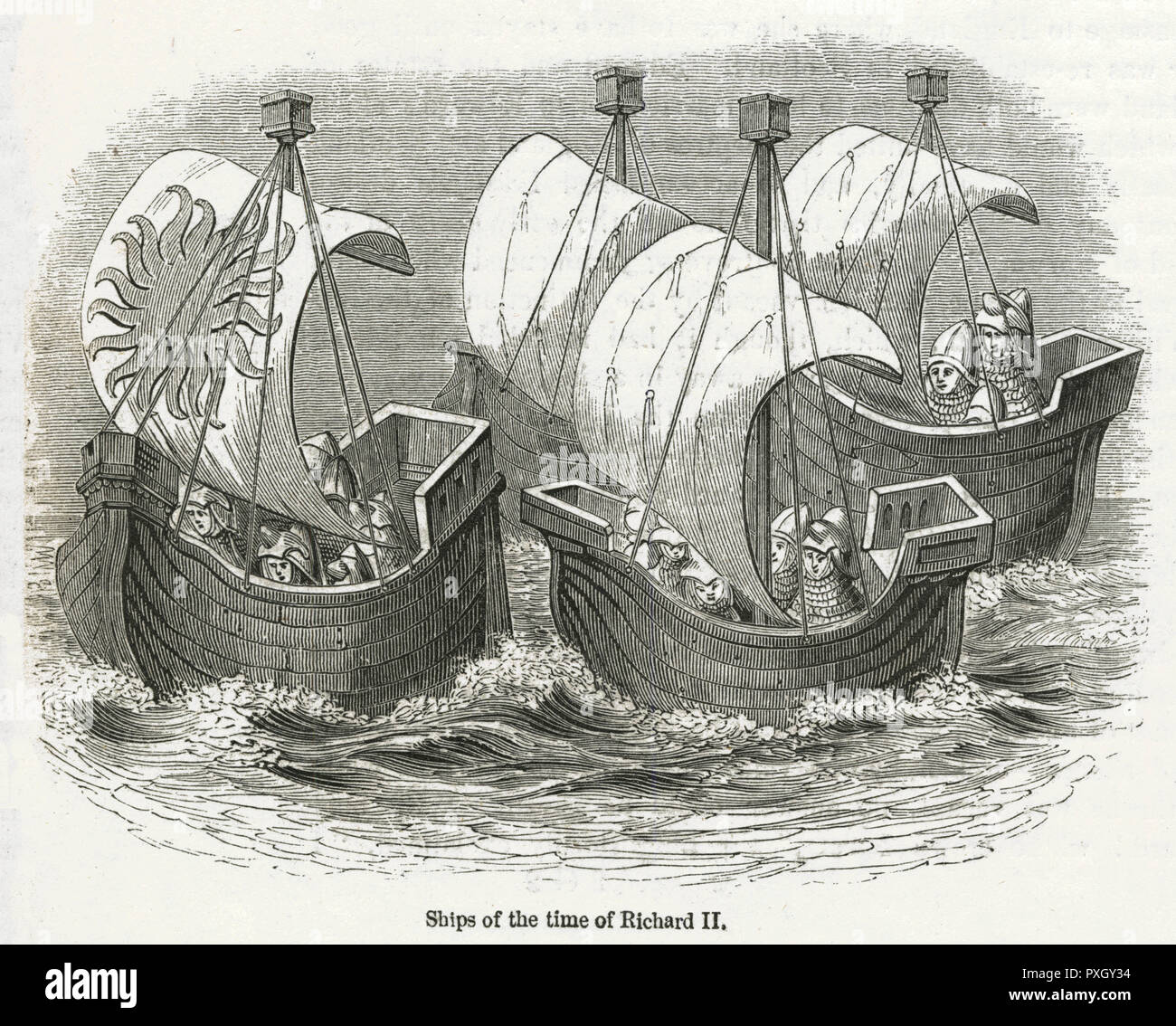 Ships of 14th century Stock Photo - Alamy