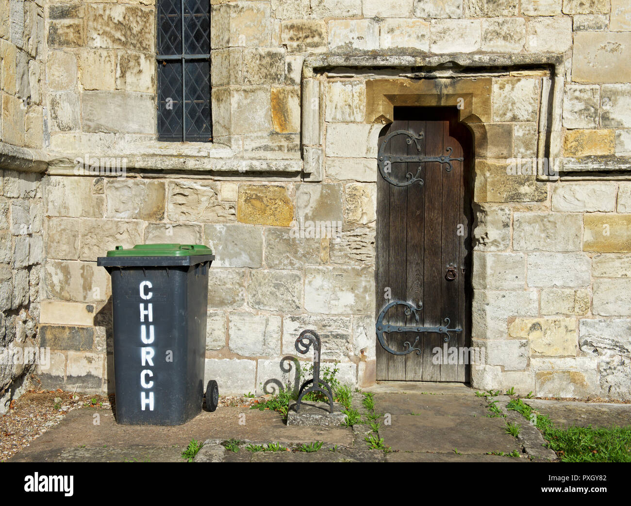 Church Rubbish bin, England UK Stock Photo - Alamy