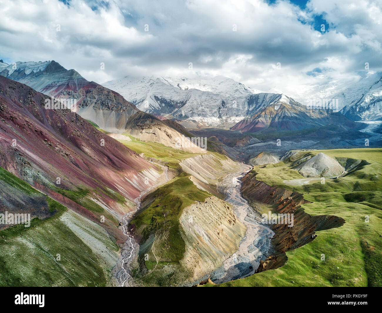 Mount Lenin seen from Basecamp in Kyrgyzstan taken in August 2018 Stock ...