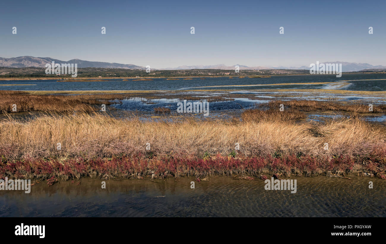 Montenegro - A view at a portion of the Nature Park Solana Ulcinj ...
