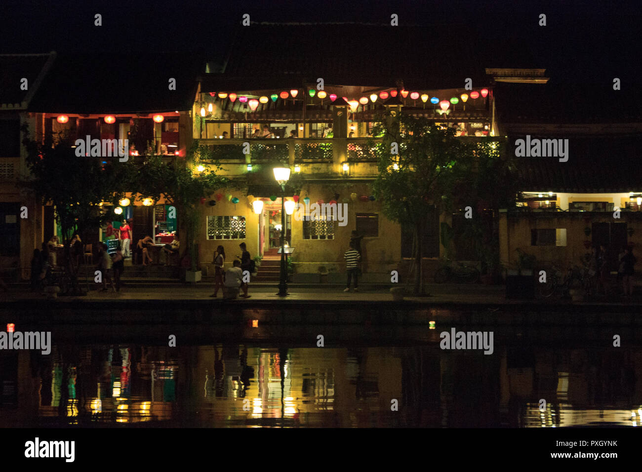 city lights on hoi an at night, vietnam Stock Photo - Alamy