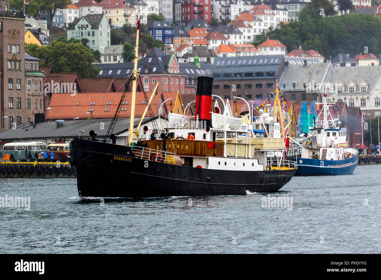 Veteran passenger steam ship Stavenes, built 1904. Departing from the ...