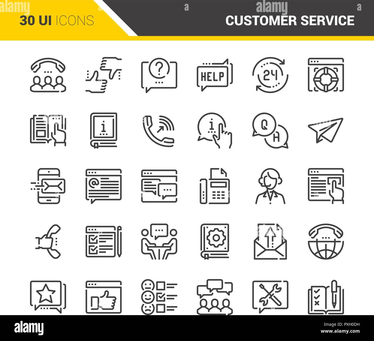 Customer Service Icons Stock Vector Image & Art - Alamy