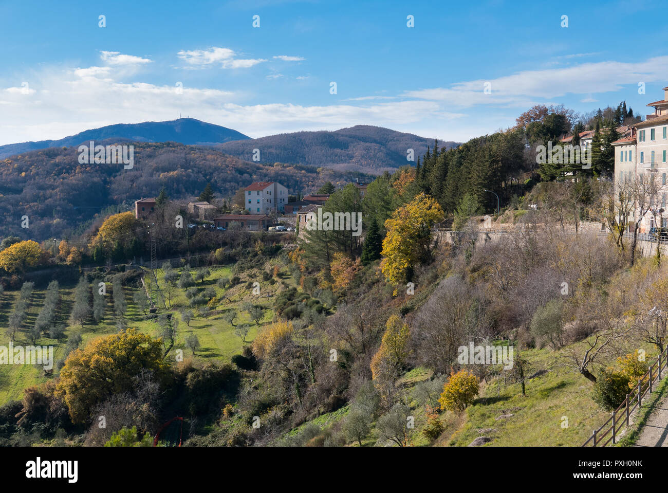 The village of Chiusdino, in a magnificent position between the Merse ...