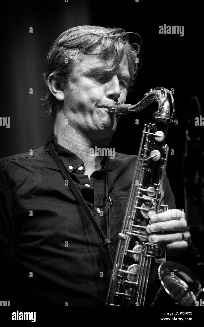 James Russell soloing on tenor sax with Atlantic Crossover, Scarborough ...