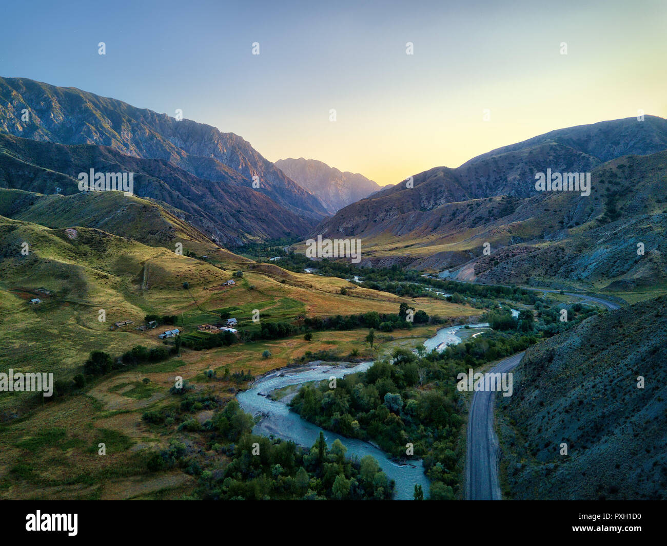 Lower Naryn River Canyon in Kyrgyzstan taken in August 2018 Stock Photo ...