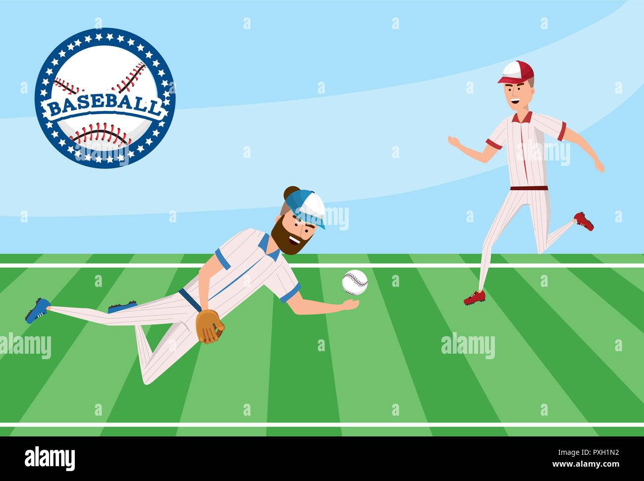 Baseball cap glove in Stock Vector Images - Alamy