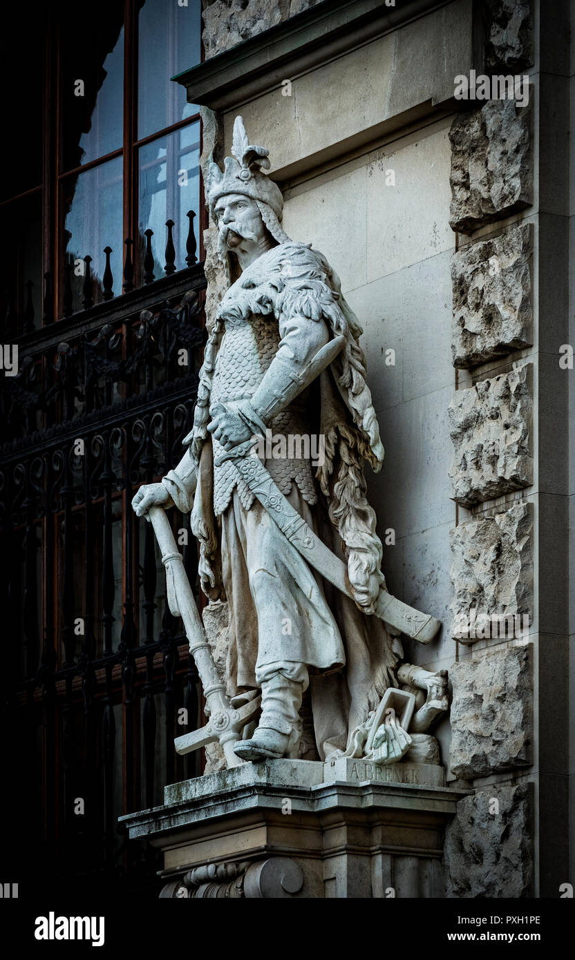 Statues adorning the facade of the Austrian National Library Stock ...