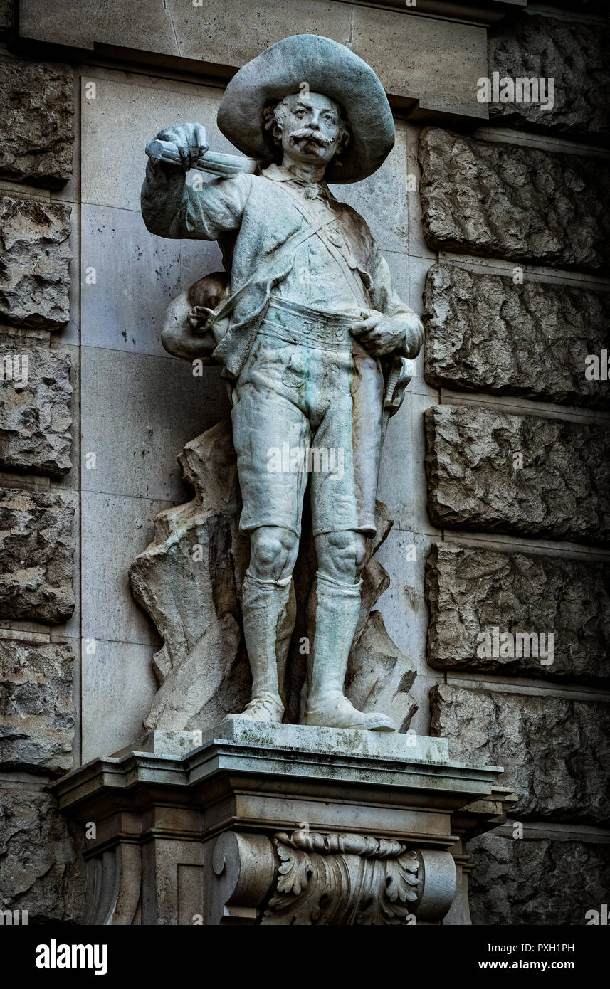 Statues adorning the facade of the Austrian National Library Stock ...