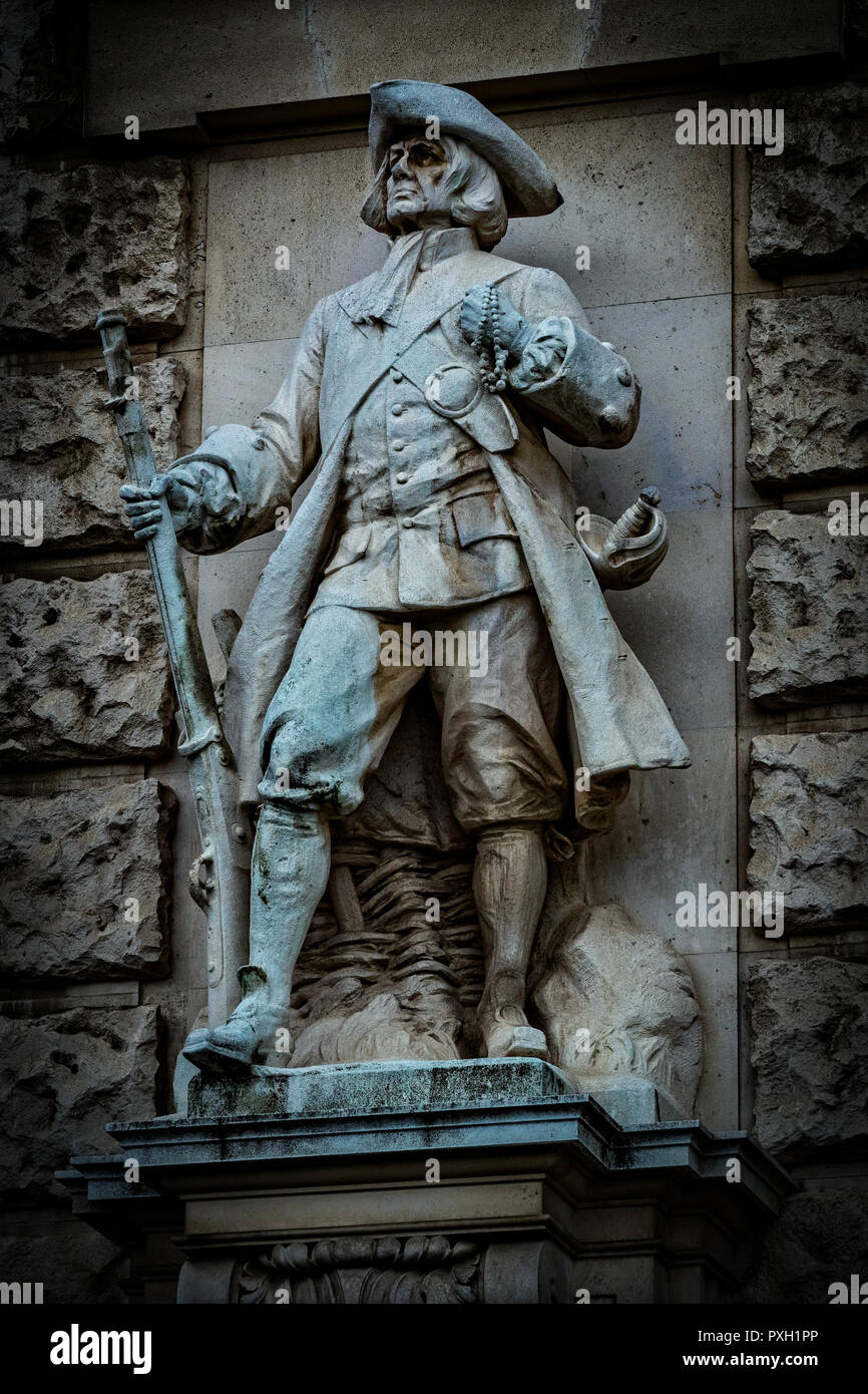 Statues adorning the facade of the Austrian National Library Stock ...